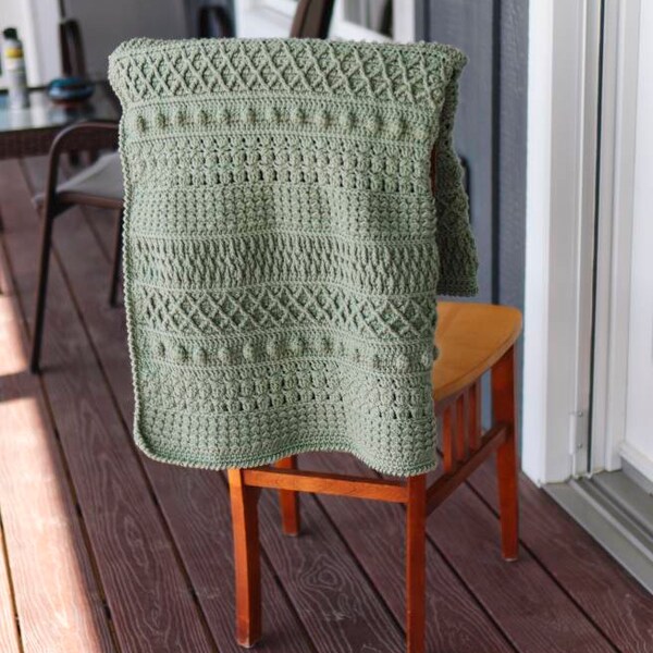 Easy Crochet Modern Blanket Pattern, Video Tutorial Chart, Crochet ...
