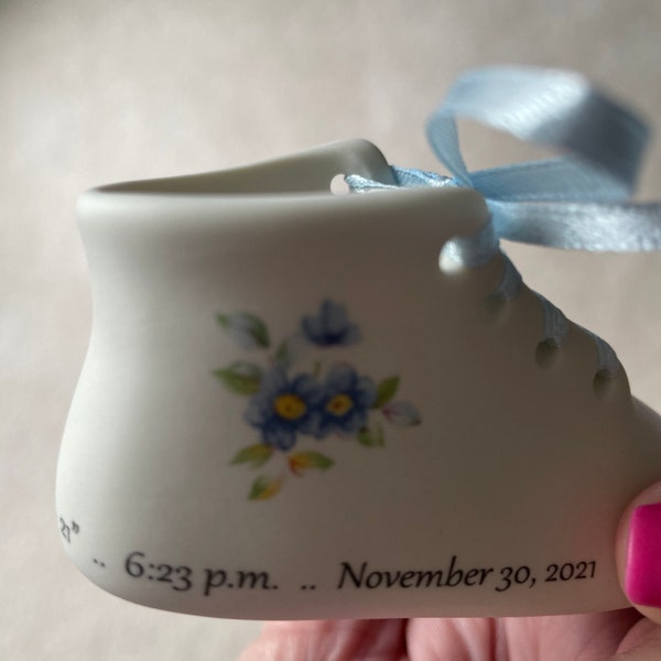 Personalized Porcelain Baby Shoe: Birth Stats Keepsake - Etsy