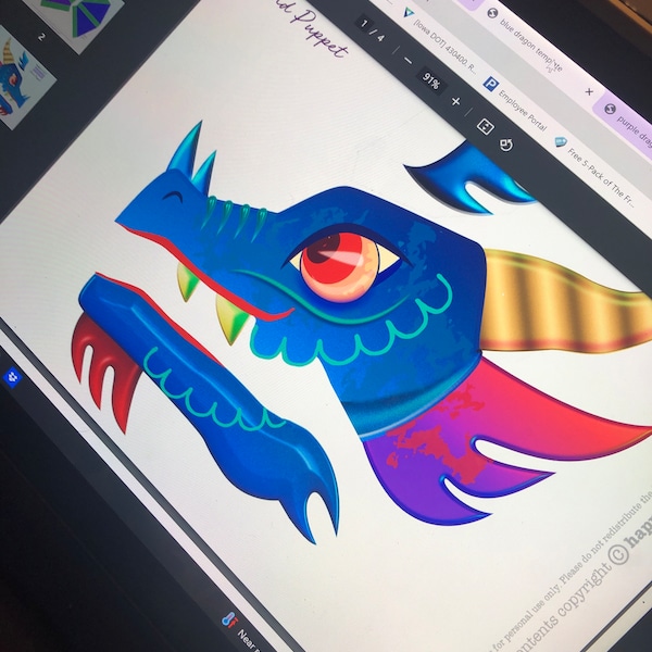 3 DIY Dragon Hand Puppet Craft Templates (PDF Download) - Etsy