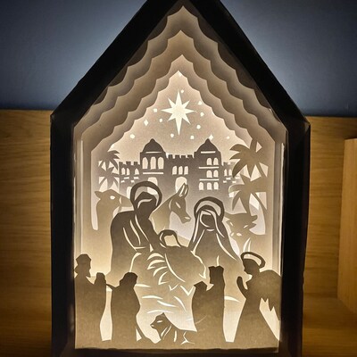 Pack 4 Christmas Lanterns Shadow Box SVG, Silhouette Studio Templates ...