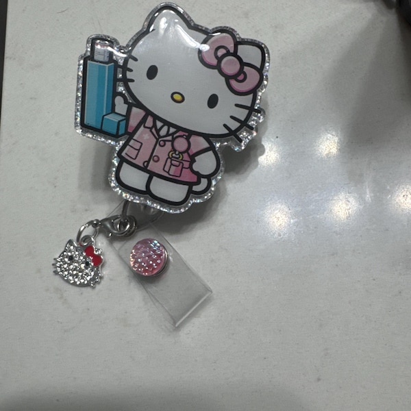 Nurse Kitty With Inhaler, Respiratory Therapist Badge Reel, Pediatric ...