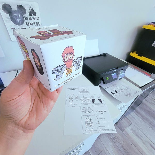 Lazarus and the Rich Man Bible Coloring Cube | Luke 16 Parable Craft ...