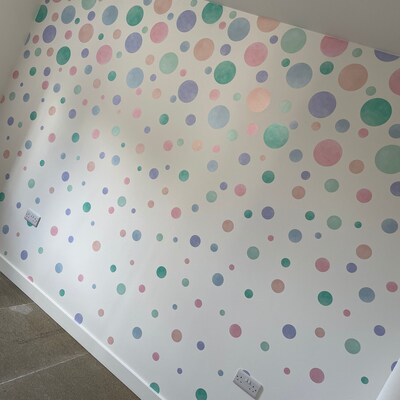 Large Pastel Watercolour Confetti Wall Sticker Dots - Etsy