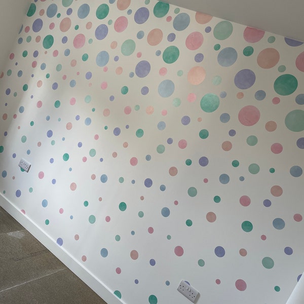 Large Pastel Watercolour Confetti Wall Sticker Dots - Etsy