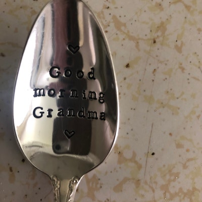 Good Morning Grandma Spoon Grandparents Gift Pregnancy Reveal Spoon ...