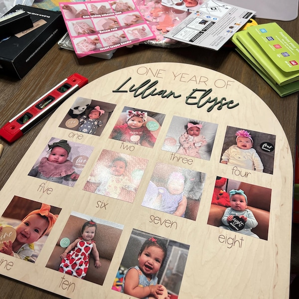 My First Year One Year of Photo Board Wooden Milestone Board 1st ...
