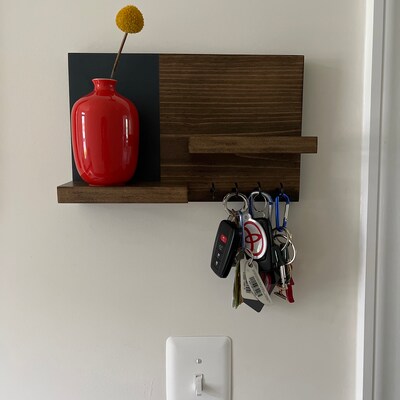 Minimalist Key Holder With Shelf - Etsy