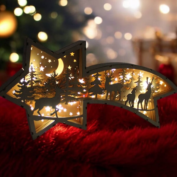 DXF, SVG File for Laser Christmas Nativity Scene Set With Led Lights ...