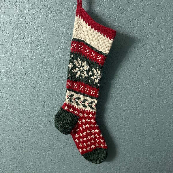Downloadable SANTA Stocking Christmas Knitting Pattern Instant Download ...