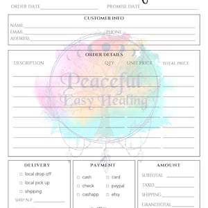 Order Form Editable Crafters Order Form Template Etsy Shop Craft ...