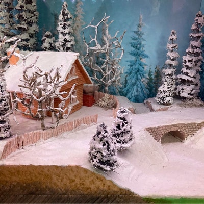 Model Winter Snow Diorama With Frozen Lake, Scale 1/160 - Etsy