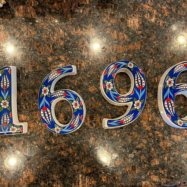 Exquisite Handmade Turkish Ceramic House Numbers, Ceramic Address ...