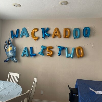 Wackadoo Custom Name is Two Bluey Balloon Banner Bluey Themed Birthday ...