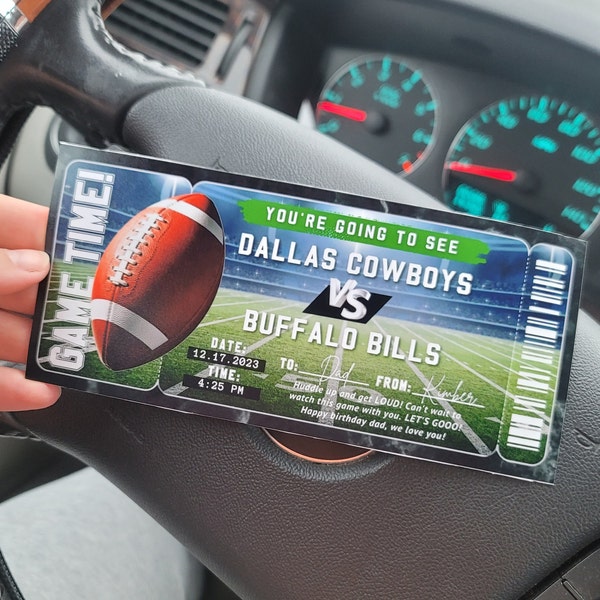 Football Ticket Template, Football Gift Certificate, Editable NFL Game ...