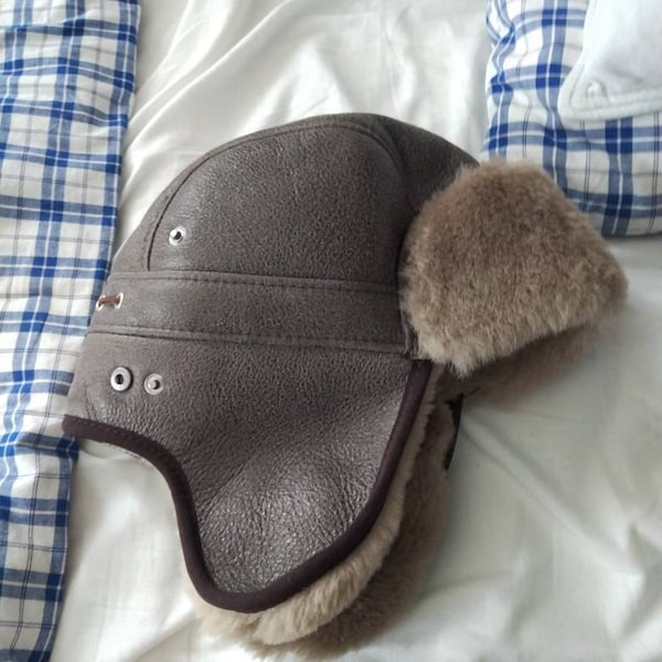 Fur Hat Ushanka Leather Trapper Hat Bomber Chapka Wintermützen ...