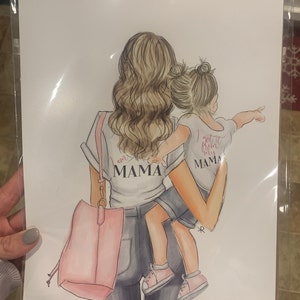 Mommy and Me Art, Girly Art, Girly Print, Little Girl, Mom Print, Girls ...