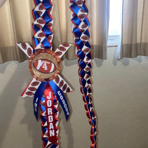 Football Ribbon Lei/senior Night/sport Night/graduation Leis/spirit ...