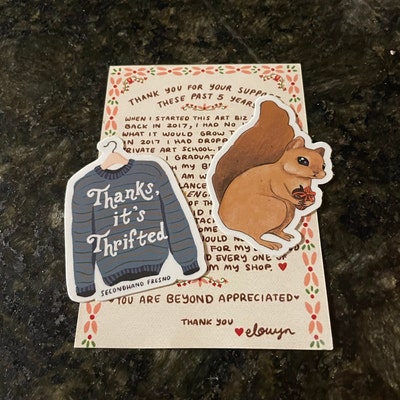 Thanks Its Thrifted Sticker Vintage Sticker Sustainable Clothing ...