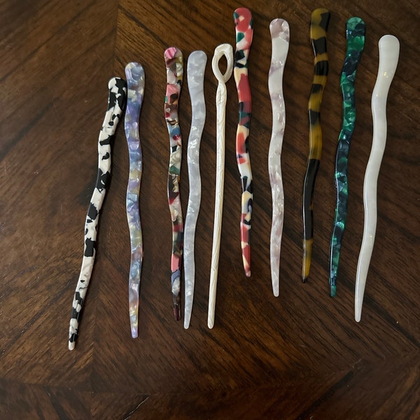 Wavy Hair Sticks, 7" Flat Hair Sticks, Vintage Style Chinese Hair ...