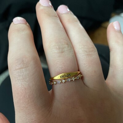 Custom Skinny Name Ring Personalized Stackable Rings in Sterling Silver ...