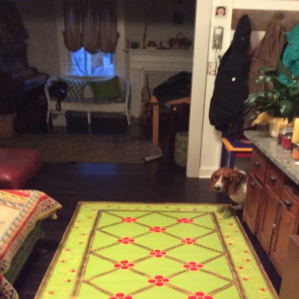 FLOORCLOTH Hand Painted Canvas Rug FLOOR CLOTH 4'x6' - Etsy