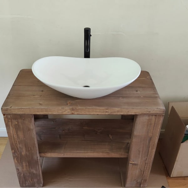Rustic Bathroom Sink Unit Basin Vanity Wash Stand Rustic Furniture ...