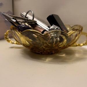 Pair of Vintage Amber Thumbprint Glasses Goblets Indiana Glass King's ...