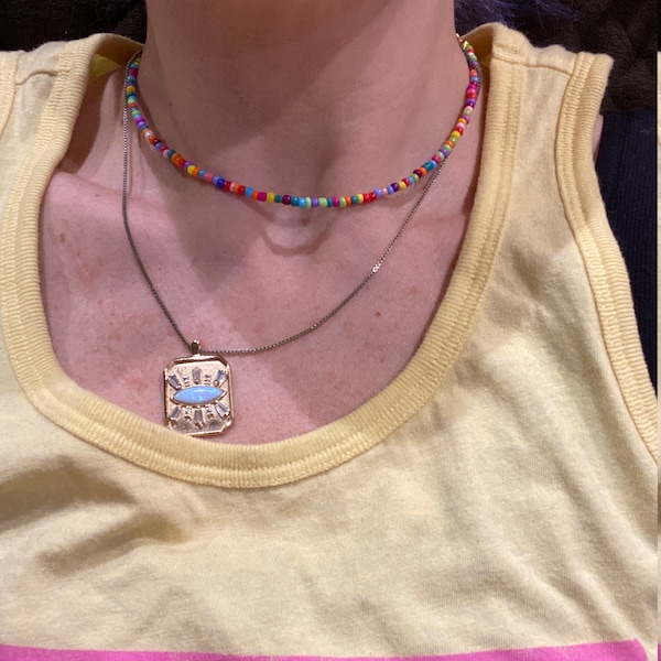 Dainty Beaded Choker/price is for One Choker /colorful Choker/candy ...