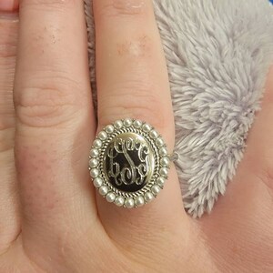 Monogrammed Ring Personalized CZ Ring Personalized Ring | Etsy