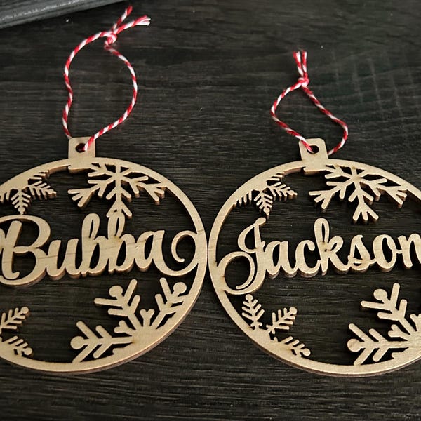 CHRISTMAS Wood Decor Christmas Baubles Personalized Christmas Ornament ...
