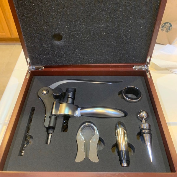 Personalized 5 Piece Wine Tool Corkscrew, Custom Wine Opener, Engraved ...