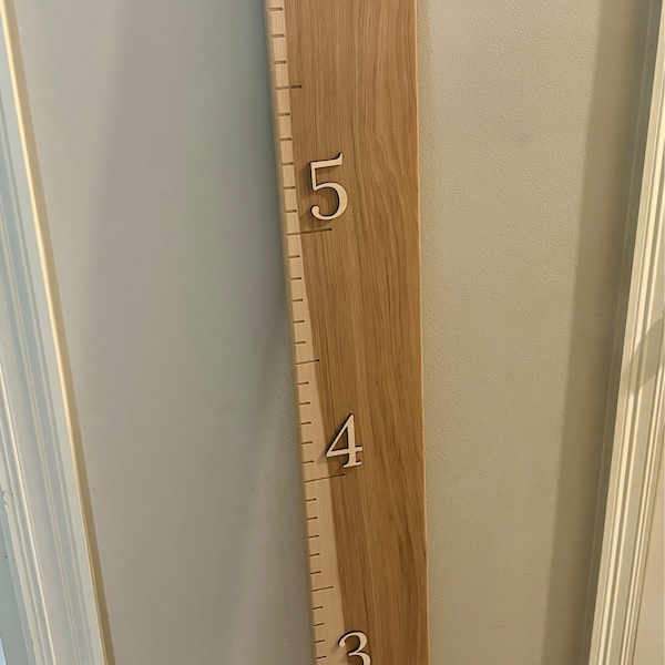 Natural Growth Chart Ruler 3D, Wooden Measuring Stick for Kids, Giant ...