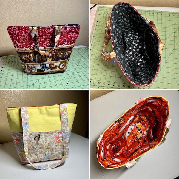 Pocket Tote Bag PDF Sewing Pattern - 4 Sizes to Make - Customize Your ...