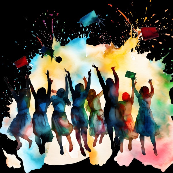 GRADUATION CELEBRATION CLIPART Bundle 23x Png - Watercolor - Grad ...