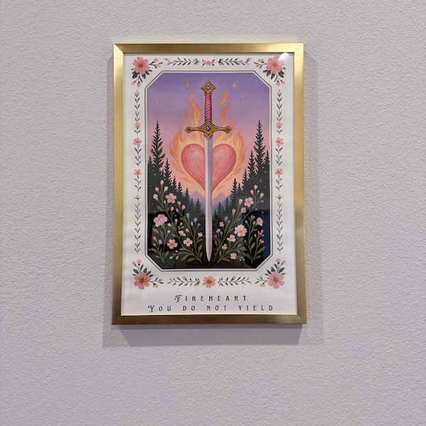 Fireheart Sword Art, You Do Not Yield, Fantasy Bookish Wall Poster ...
