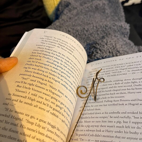 Personalized Cursive Letter Shepherds Hook Bookmark, Monogram Handmade ...