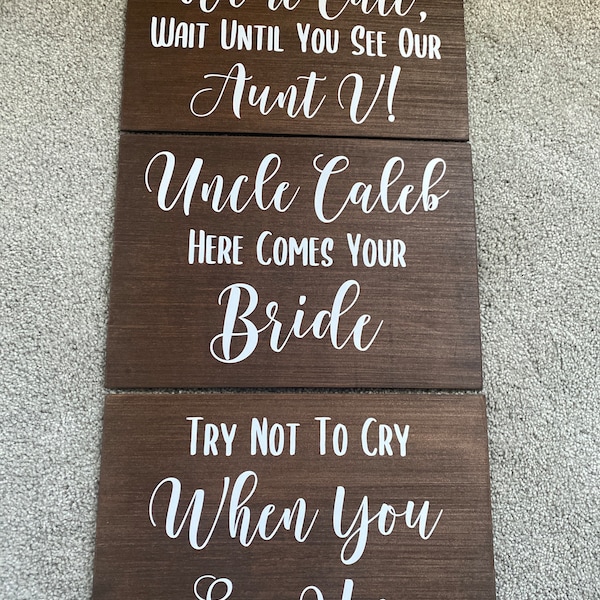 Wedding Sign "uncle Here Comes Your Bride" Customizable Ring Bearer ...
