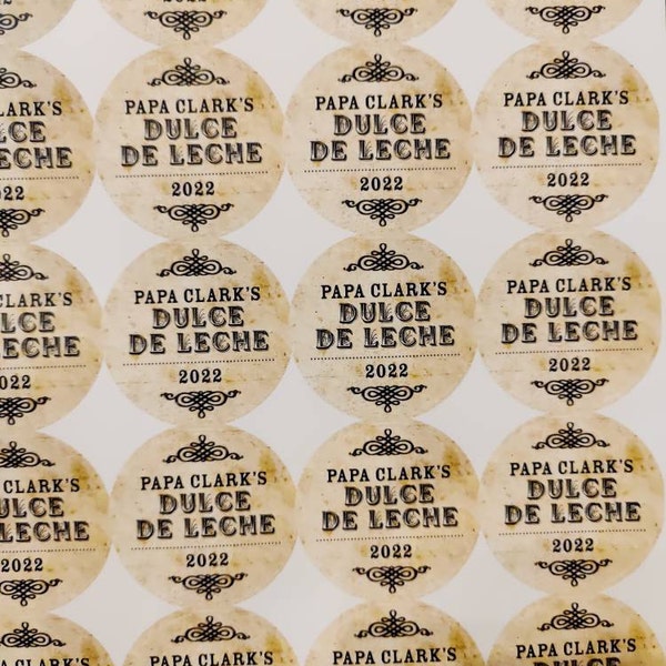 CUSTOM Vintage Canning Jar Labels, Fully Personalized Round Mason Jar ...