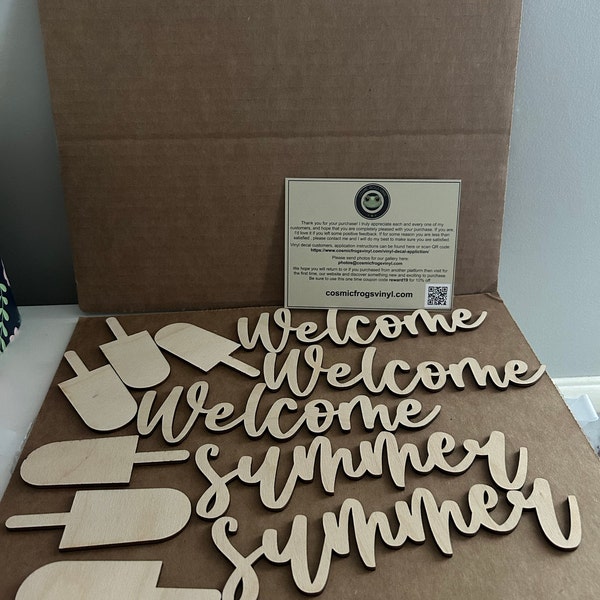 Welcome Text Word Laser Cut Out Unfinished Wood Shape Craft Supply - Etsy