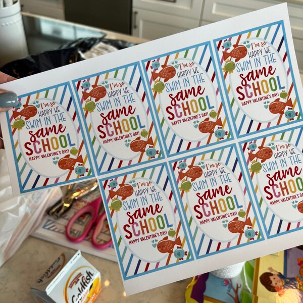 Fish Valentine's Day Printable Tag, Swedish Valentine, Gold Fish ...