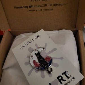 Bisexual Pride Flag Crystal and Cat Glitter Enamel Pin Set of Two or ...