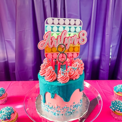 Pop It Birthday Cake Topper, Pop It Decorations, Pop It Centerpieces ...