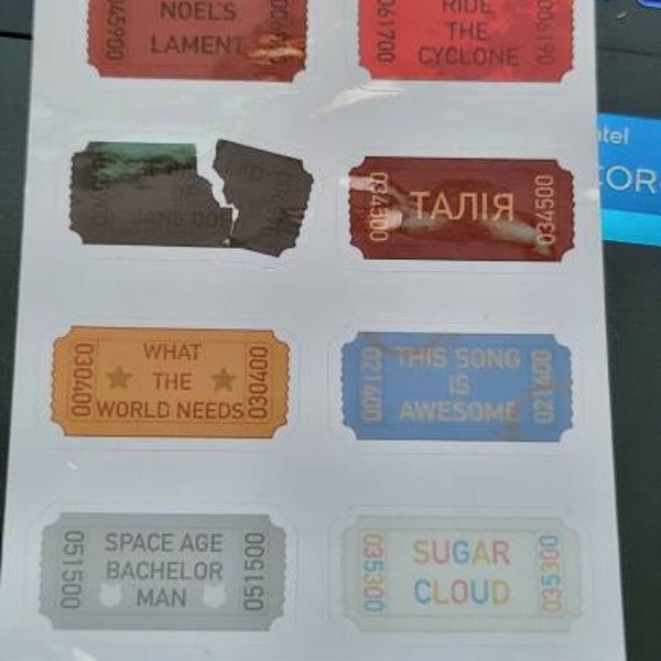 RTC Ticket Sticker Sheet - Etsy