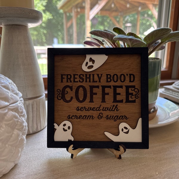 Coffee Bar Sign | Freshly Boo’d Coffee Sign | Halloween Coffee Bar ...