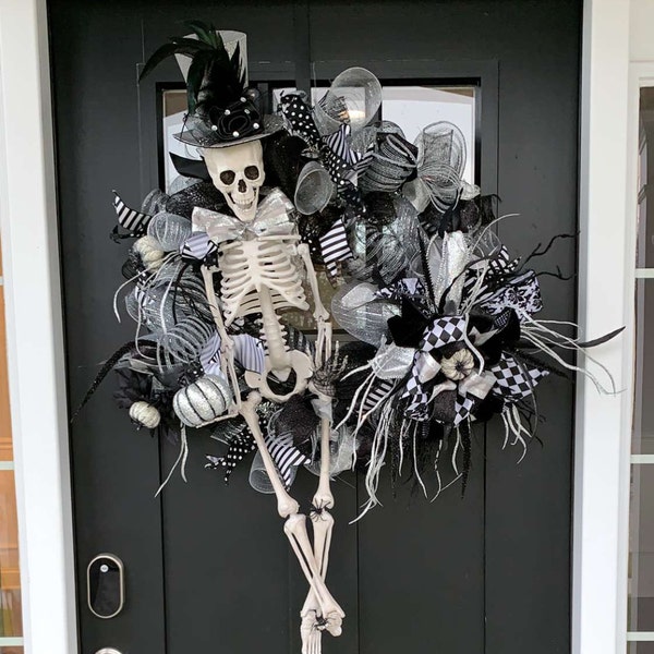 Skeleton Swag, Skeleton Decor, Halloween Swag, Halloween Decor, Home ...