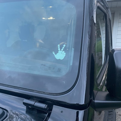 Set of 2 Hand Wave Peace Wave Decal for Jeep Side Mirrors Wave Decal ...