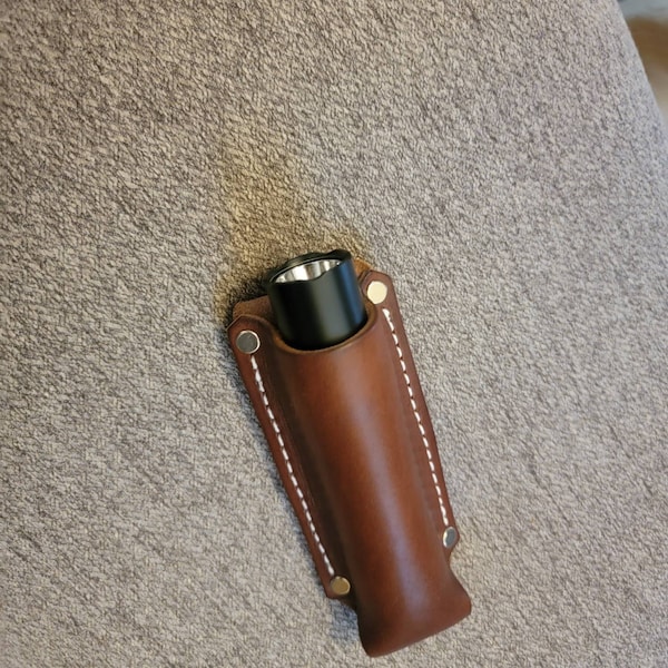 Leather Flashlight Holster for Terralux, Streamlight, Maglite Mini, and ...