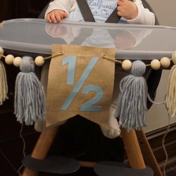 First Birthday High Chair Banner First Down Birthday Football Birthday ...