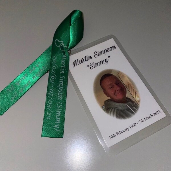 RIP Personalised Funeral Ribbons. Shaped Memorial Ribbons Ribbon With ...