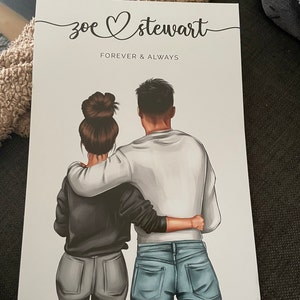 Personalised Couple Print Couples Gift Gift for Her - Etsy